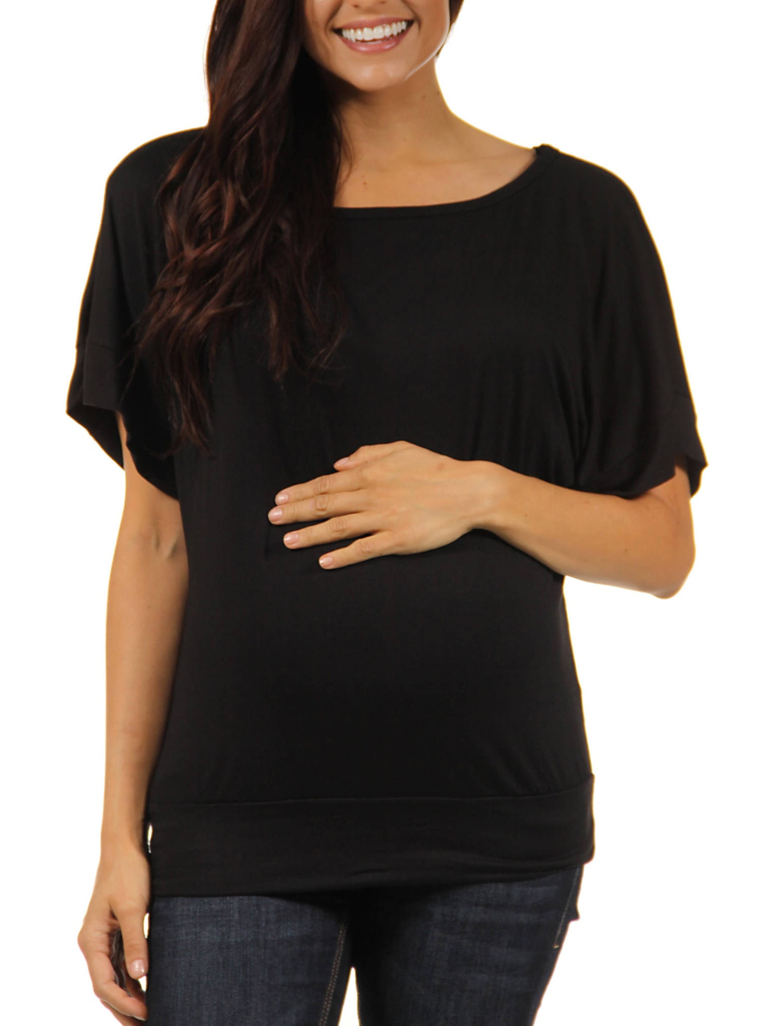 24/7 Maternity Women's Banded Dolman Top - Walmart.com