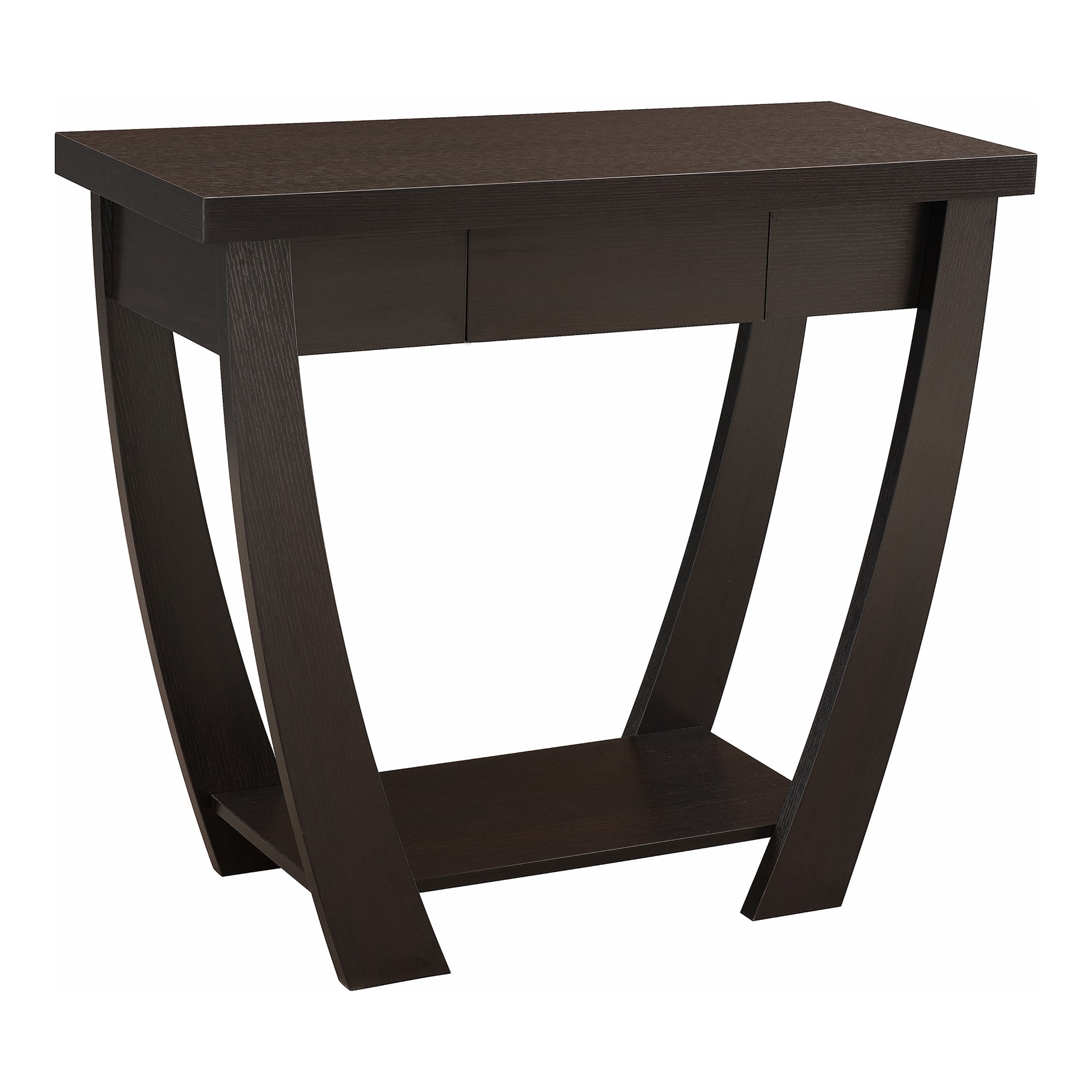 24/7 Shop At Home Rift Modern Wood 1-Drawer Console Table in Cappuccino ...