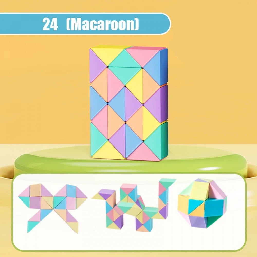 24-72 Segments Magic Rule Snake Multi-color 3D Puzzle Fidget Toys ...