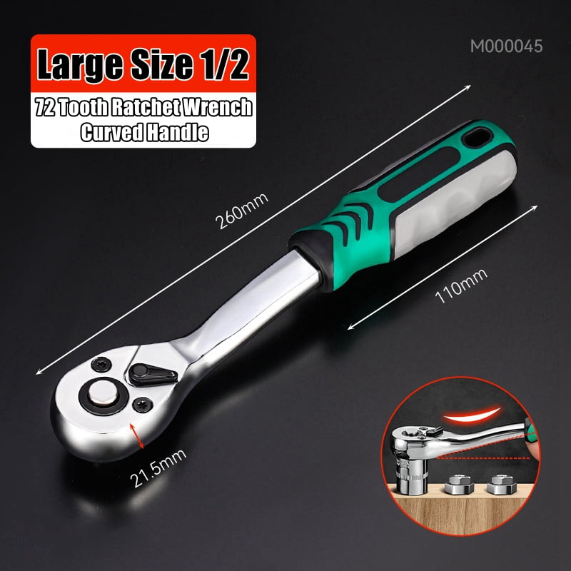 24/72 Tooth Quick Ratchet Wrench 1/2 1/4 3/8 3 Size Flying Wrenches Two ...