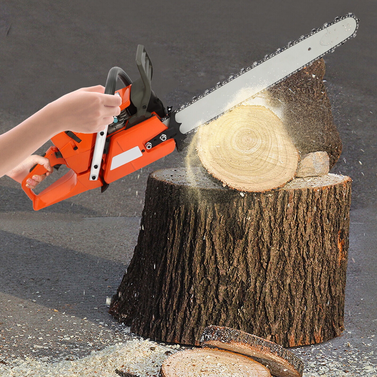 24" 72CC Gas Chainsaw Bar Gasoline Powered Chain Saw Engine Wood ...