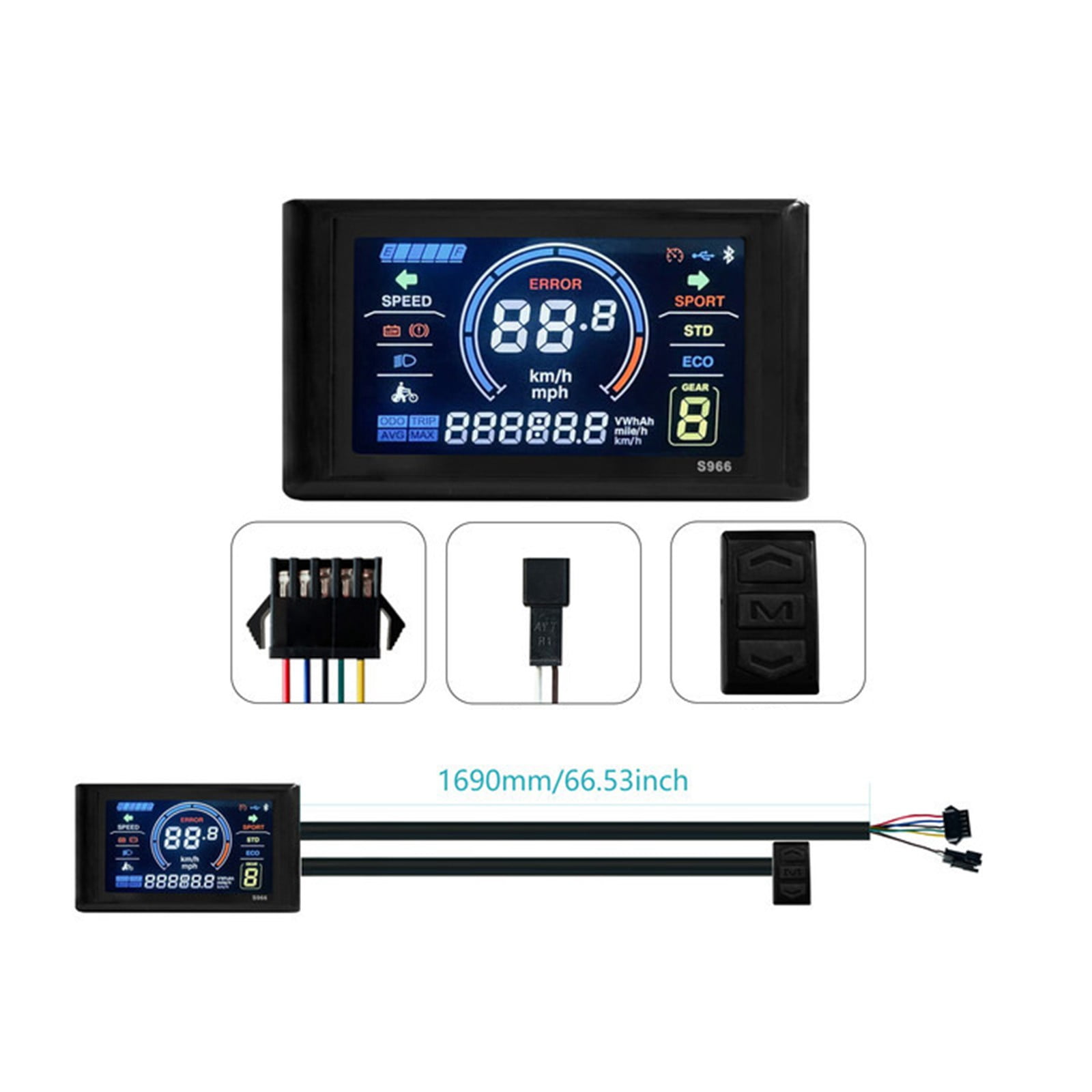24-72V E-bike Electric LCD-S966 Colorful Display Control Panel ...