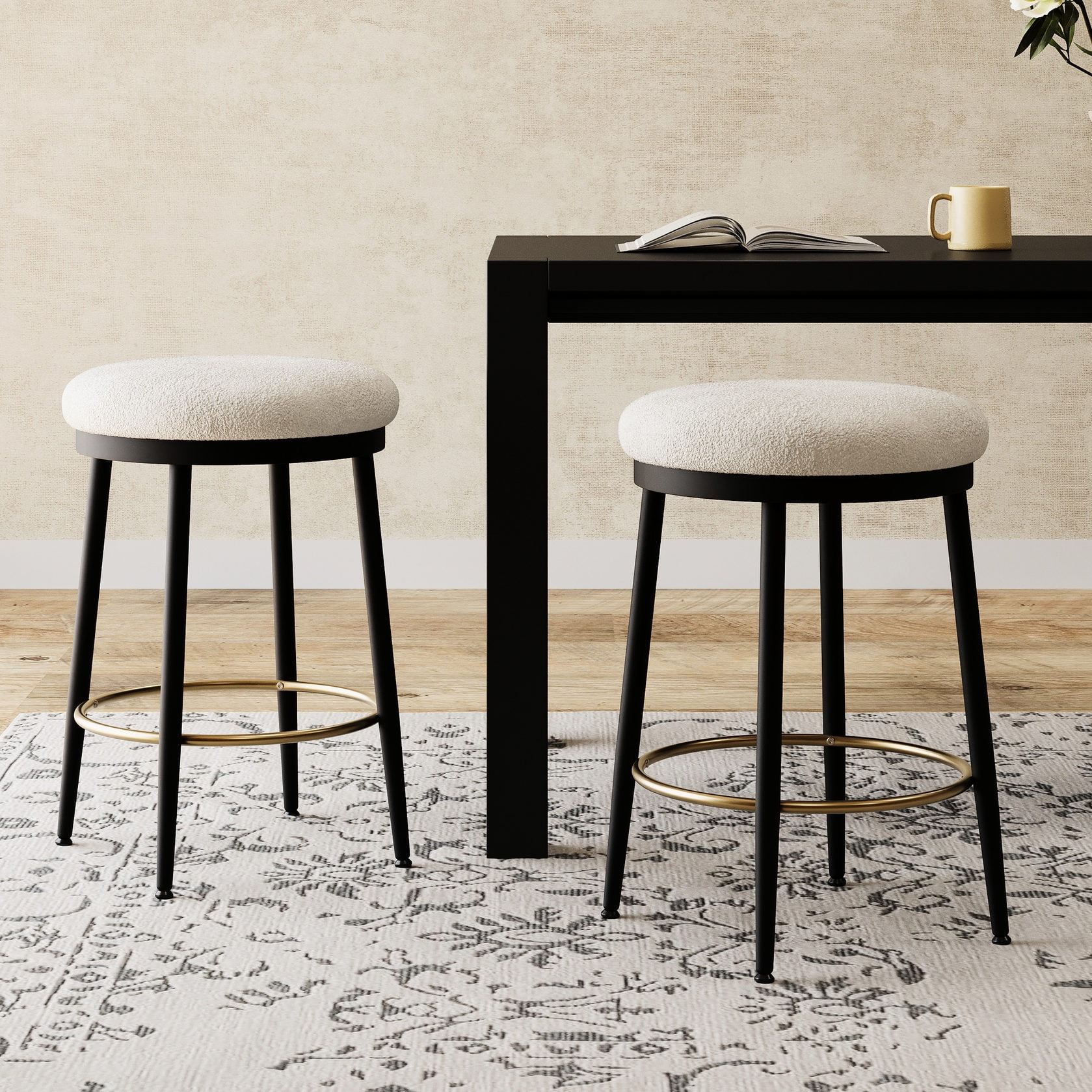 24.75" Modern Counter Stools with Adjustable Base / Stable and ...