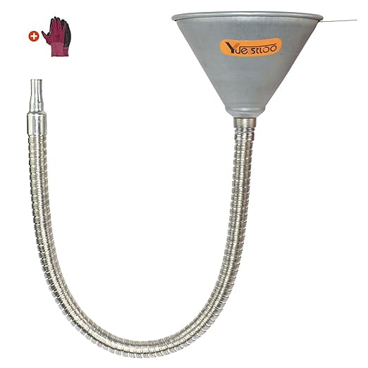 24.8" Steel Bendable Spout Funnel with Filter for All Automotive Oils ...