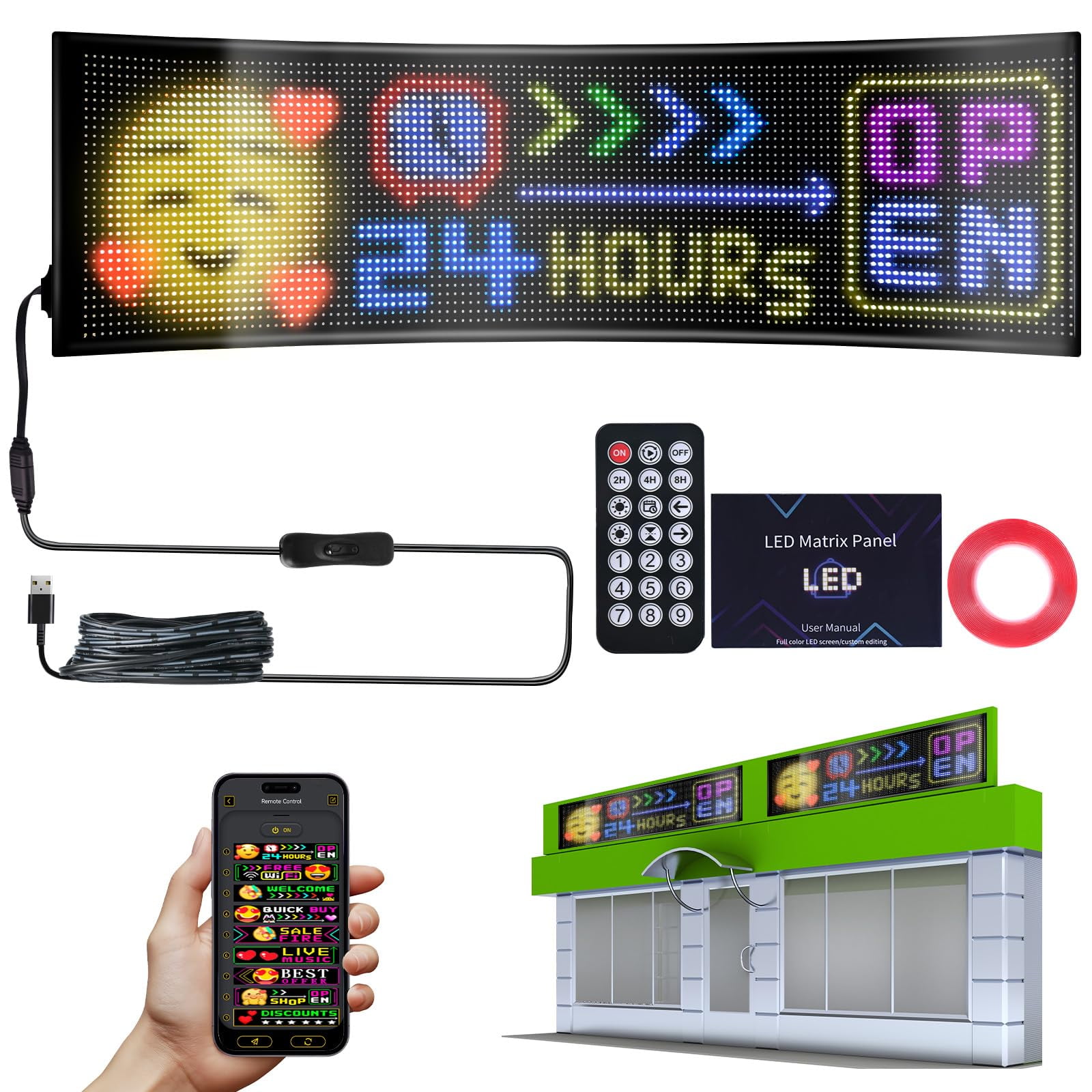 24.8"x7.87" Double Row LED Car Sign, Devil Eyes Light for Cars ...