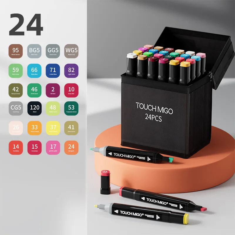 24-80 Color Oil Double Pointed Markers Set for Drawing Professional ...