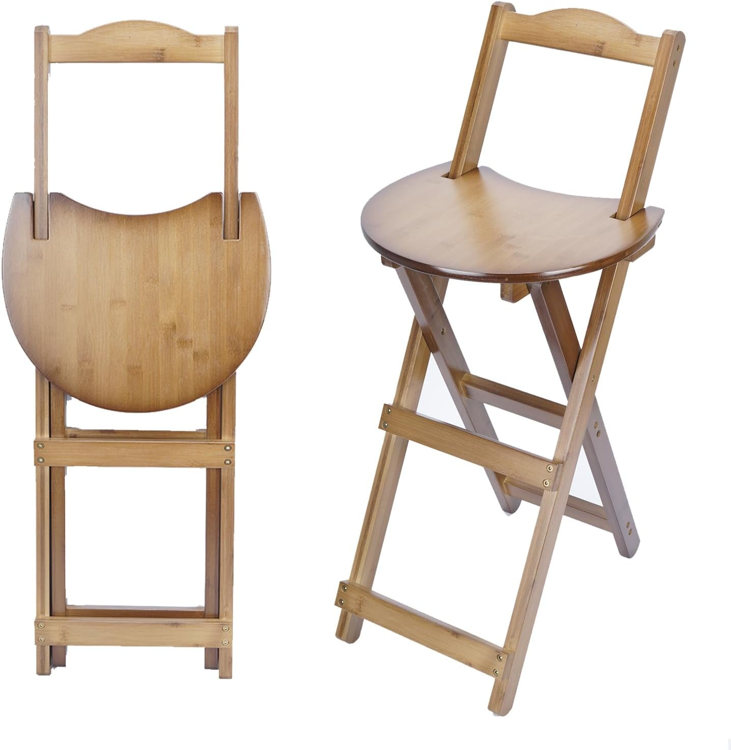 24.8inch Folding Bar Stool Kitchen Counter Height Stool Foldable Bamboo ...