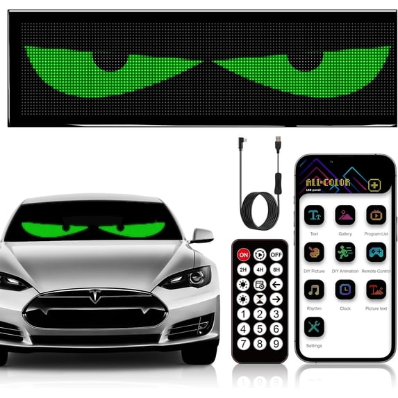 24.8x7.87 inch Devil Eyes Light for Windshield 1 count, with App/Remote ...