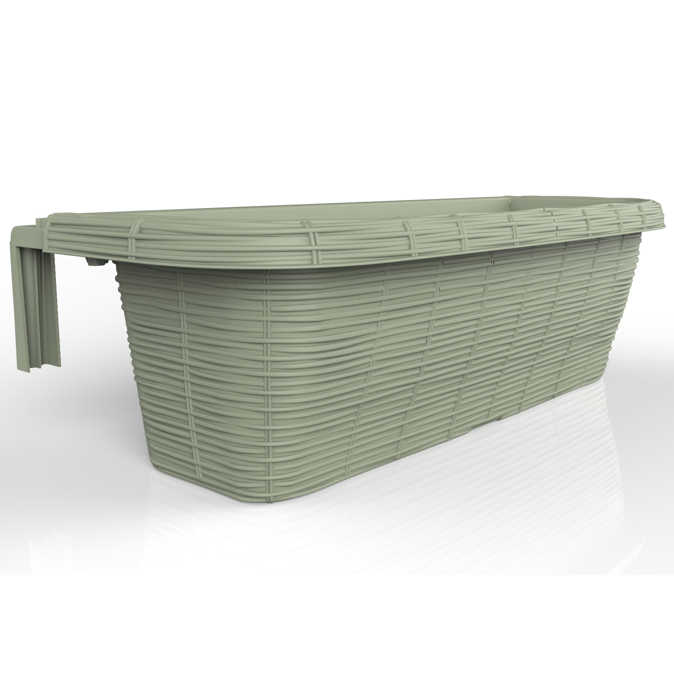 24" Adjustable Railing Planter - Rattan Look - Green - Walmart.com