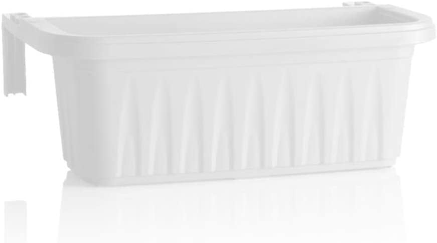 24" Adjustable Railing Planter, White - Walmart.com