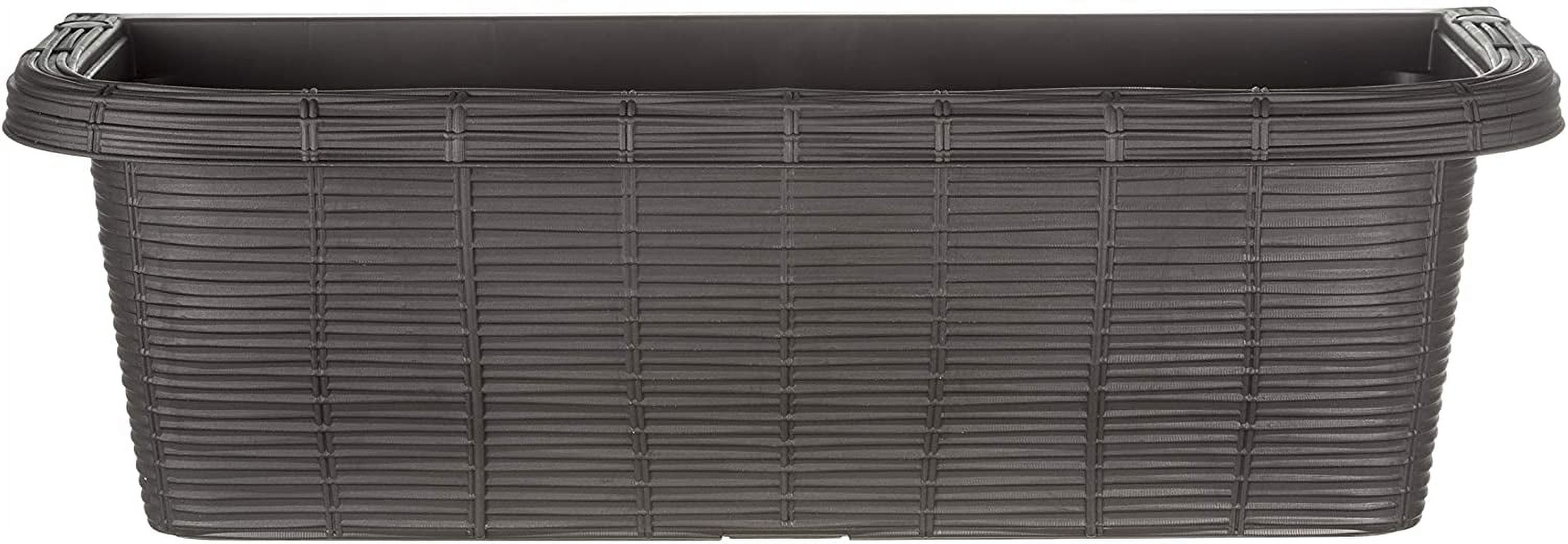 24" Adjustable Railing Planter with Rattan , , Rectangular Shape ...
