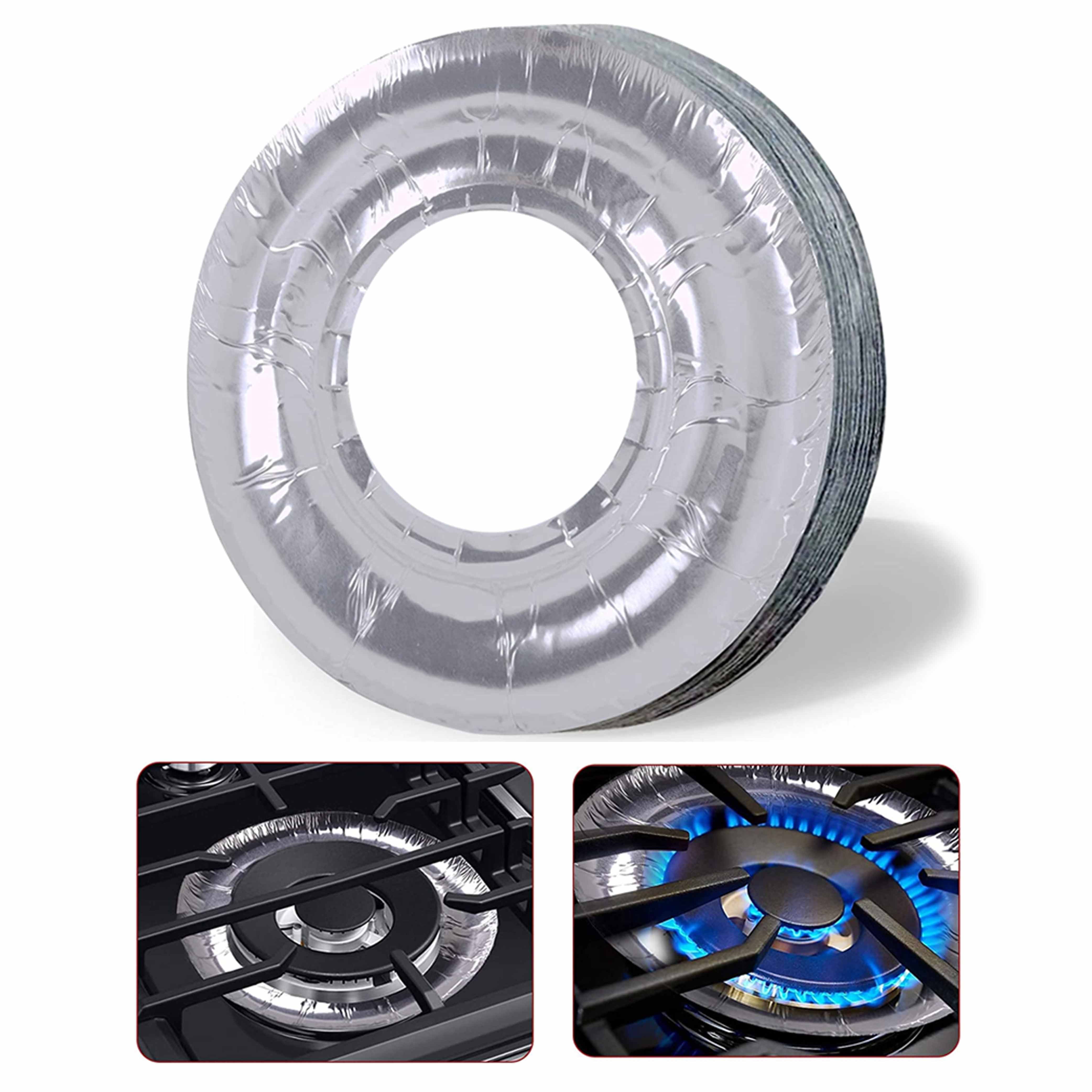 24 Aluminum Burner Bib Foil Round Gas Stove Range Oven Liner Covers ...