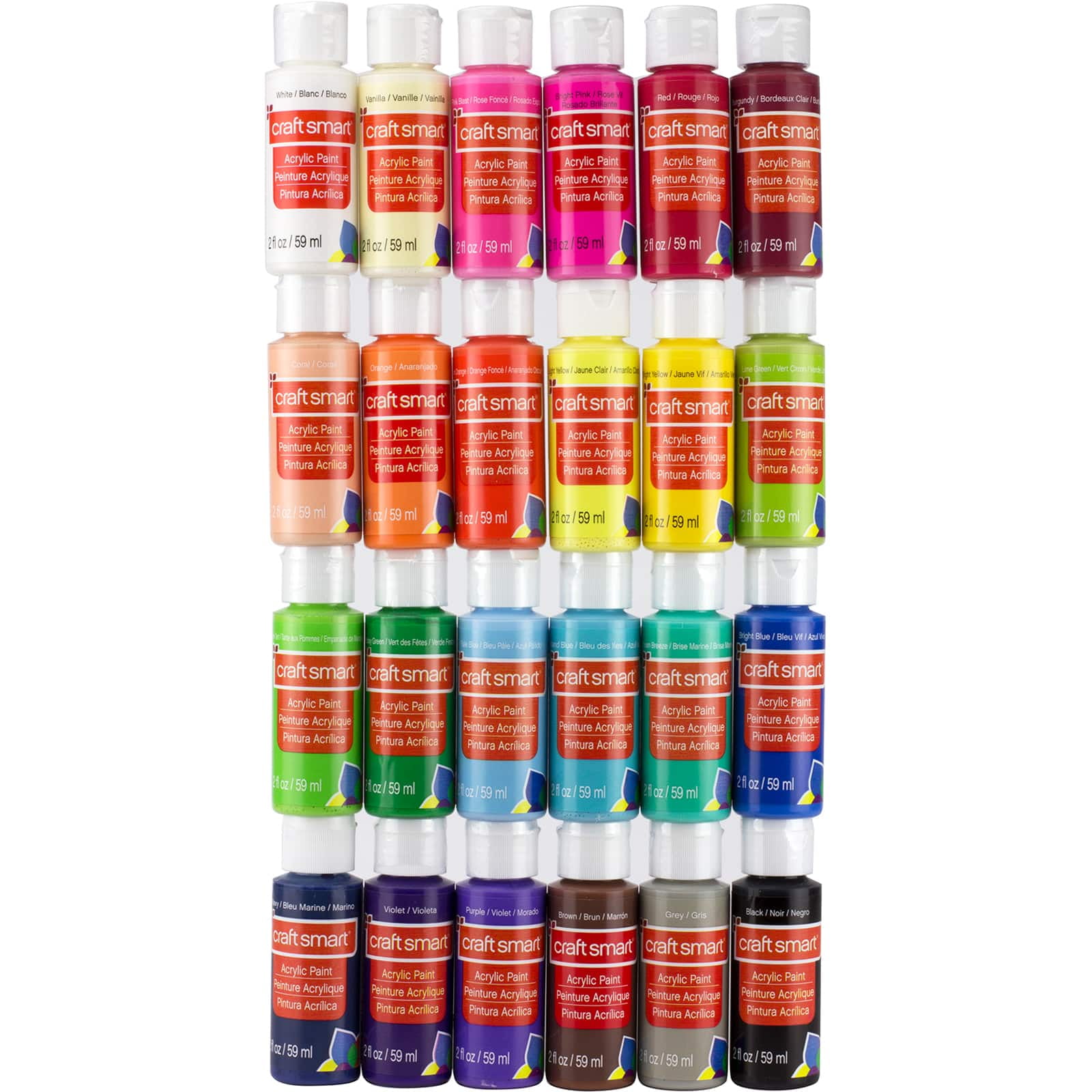 Craft Smart 24 Assorted Acrylic Paint Set - Non-Toxic, Fast-Drying for ...