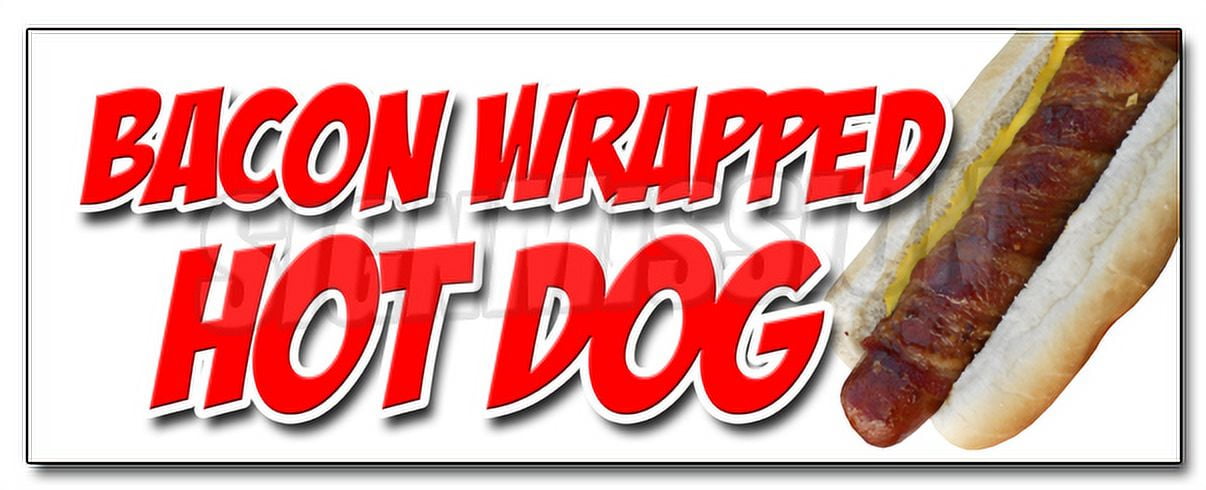 24" BACON WRAPPED HOT DOG DECAL sticker texas tommy cheese deep fried ...