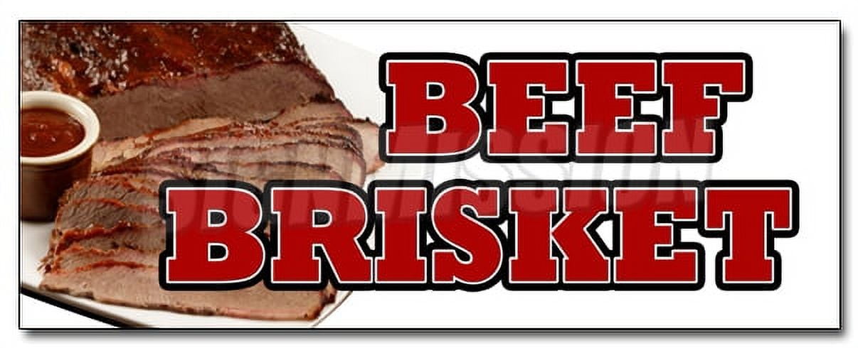 24" BEEF BRISKET DECAL sticker slow cooked bar b que texas smoked ...