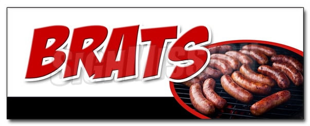 24" BRATS DECAL sticker bratwurst beer wisconsin cheese grilled ...