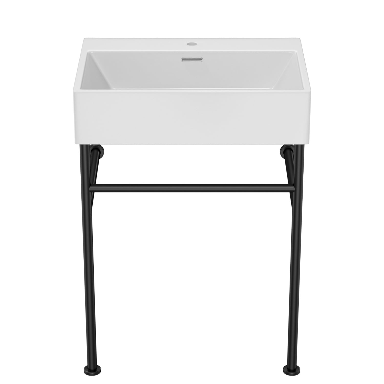 24” Bathroom Console Sink with Overflow Ceramic Console Sink White ...