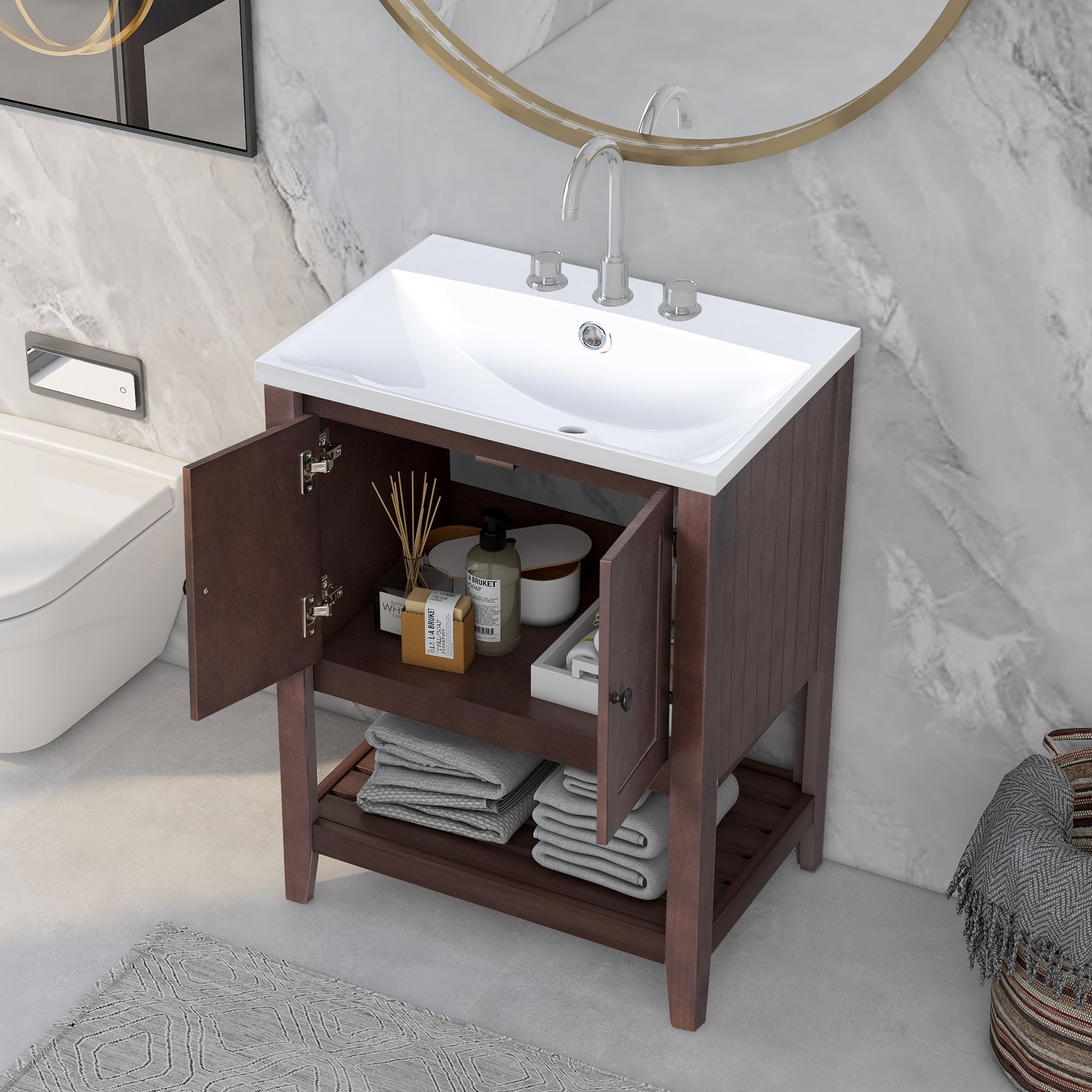 24"Bathroom Vanity with Sink Combo,Modern Sleek Bathroom Vanities with ...