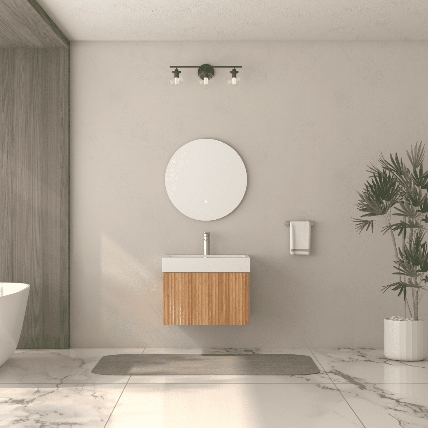 24" Bathroom Vanity with Sink,Wall Mounted Floating Bathroom Cabinet ...