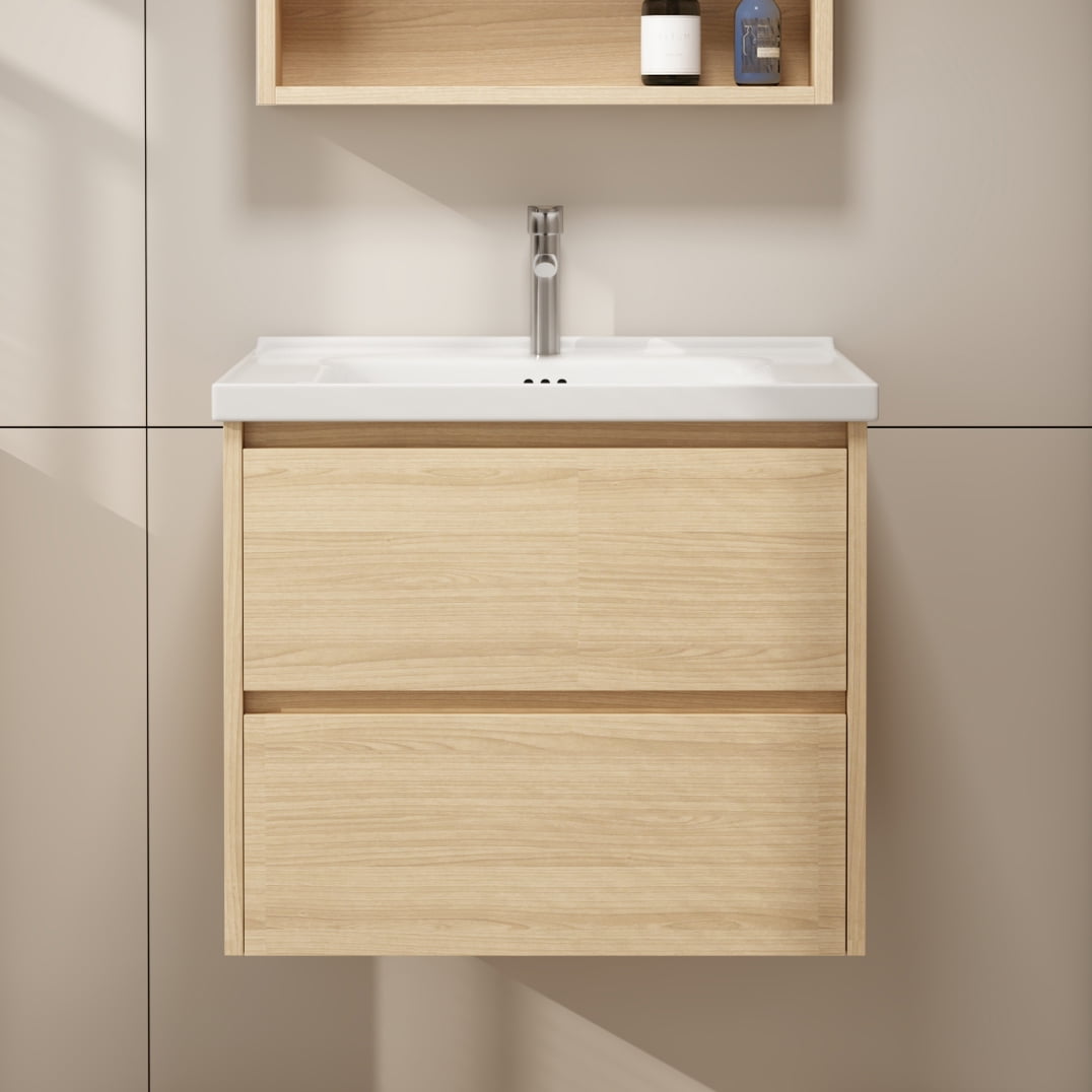 24'' Bathroom Vanity with Sink, Wall Mounted Small Bathroom Vanity with ...
