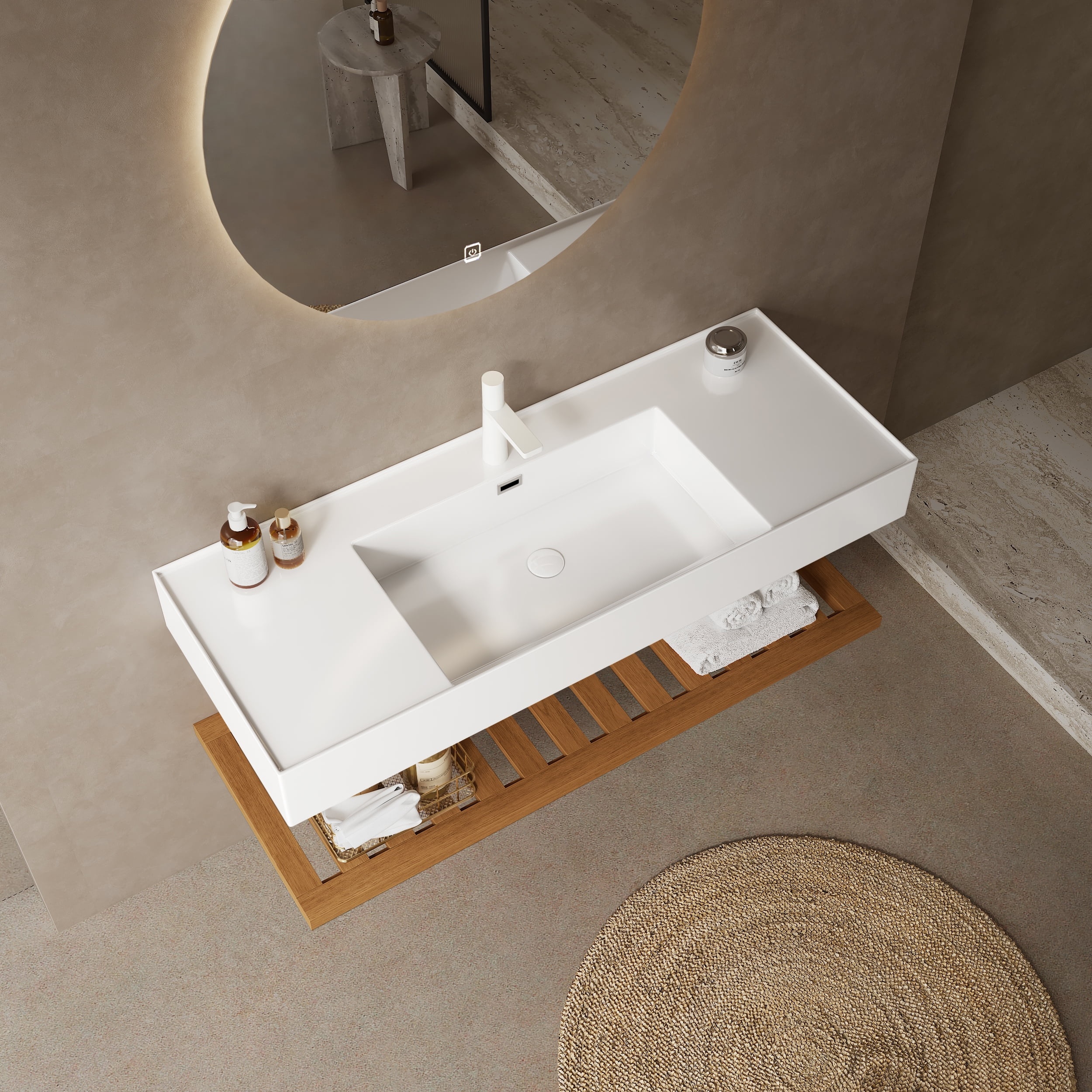 24"Bathroom Vanity w/Double drawer,Freestanding Bathroom Cabinet ...