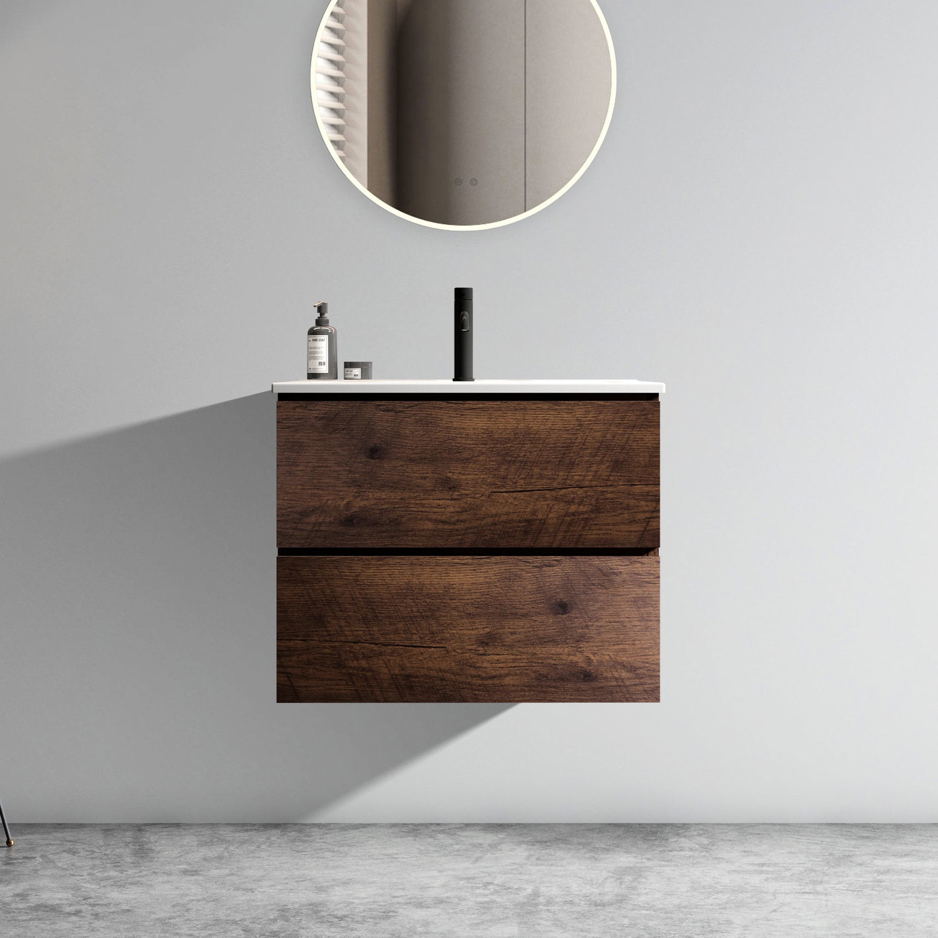 24" Bathroom Vanity with Ceramic Sink | Silent Drawers for Quiet ...