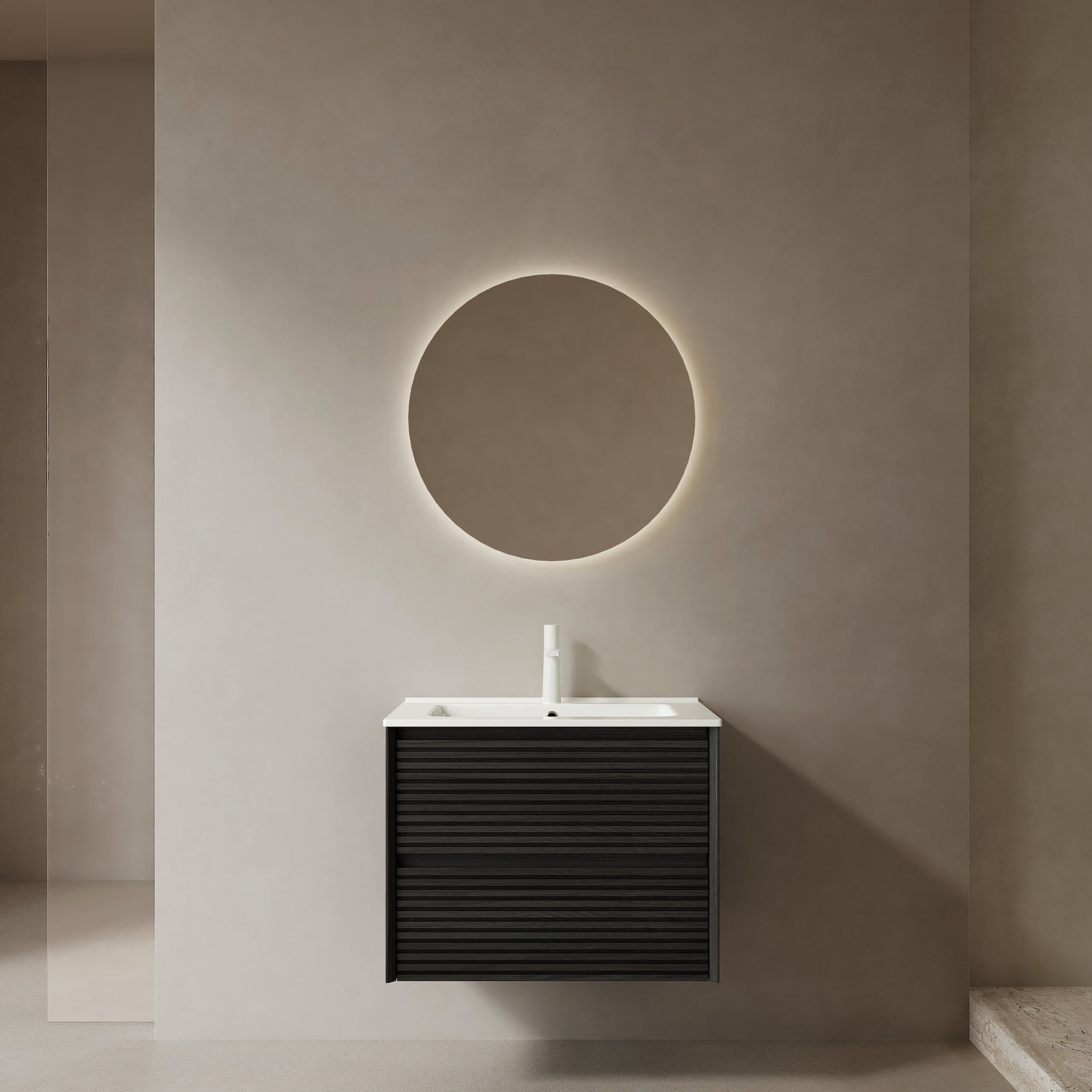 24" Bathroom Vanity with Overflow Design / High-Quality Sink & Easy ...