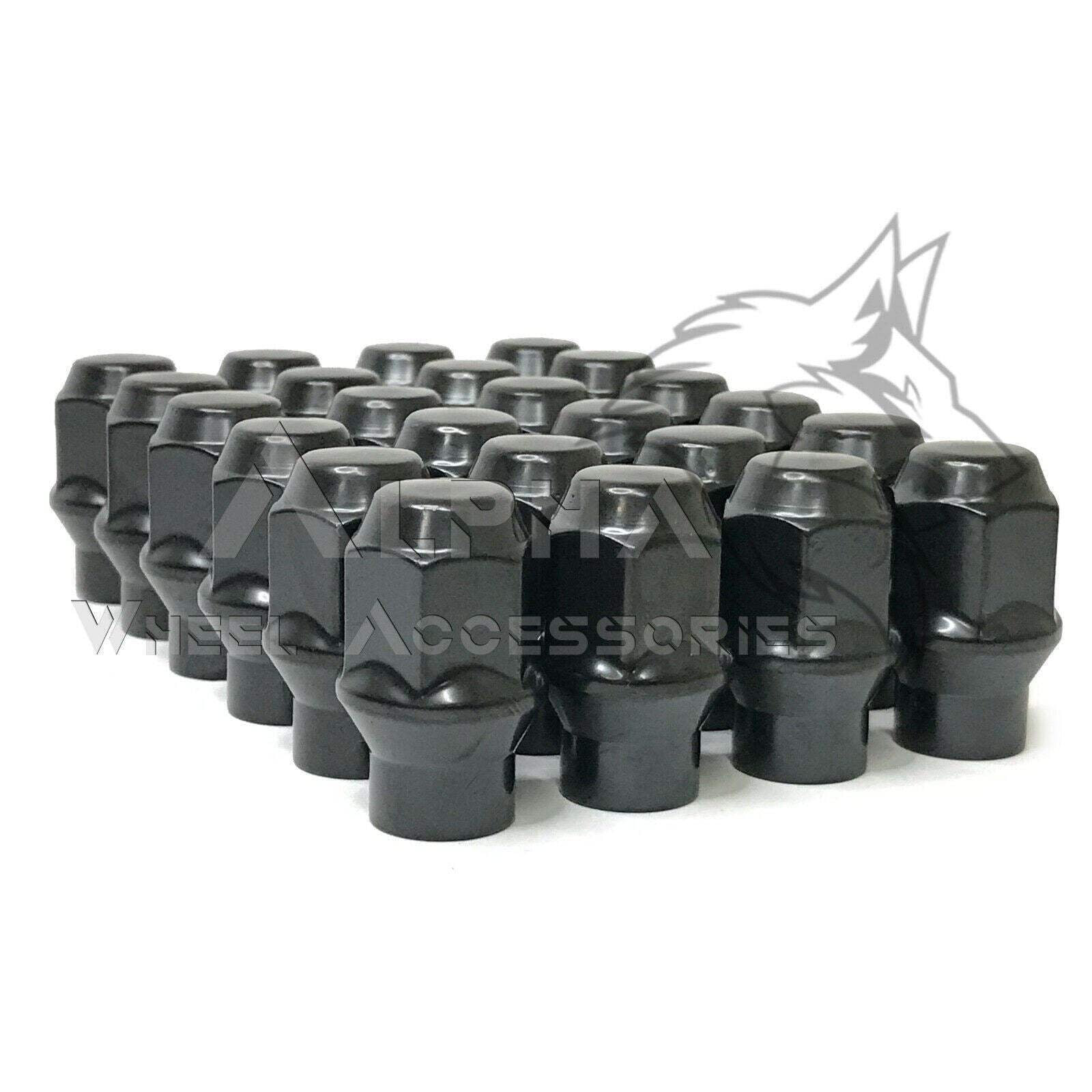 24 Black ET Bulge Acorn Lug Nuts 12x1.5 Fits 2013 Up Ford Ranger 6 Lug ...