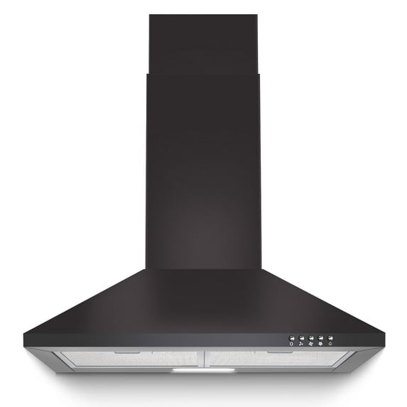 "24" Black Stainless Steel Range Hood 450 CFM, 3-Speed, LED Light ...