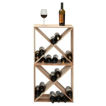 Jaxpety 24 Bottle Wine Rack Holder Compact Cellar Cube Bar Storage ...