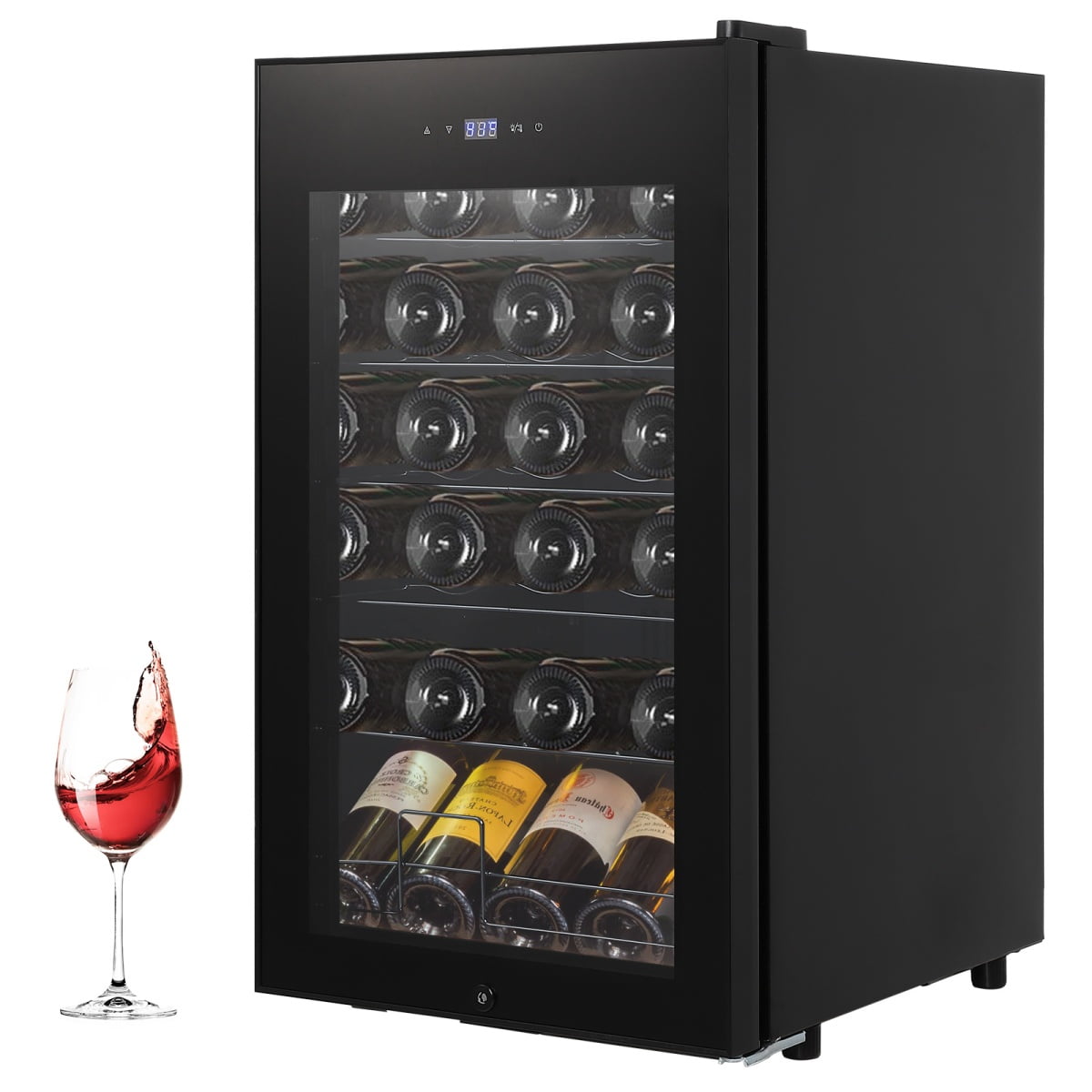 24 Bottle Wine Cooler Refrigerator, Wine Fridge Freestanding Wine ...