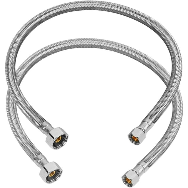 24" Braided Faucet Supply Line, 3/8" Comp x 1/2" FIP Stainless Steel ...