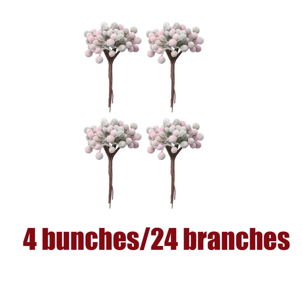 24 Branches Artificial Berries Pip Stems for DIY Wreath Crafts ...