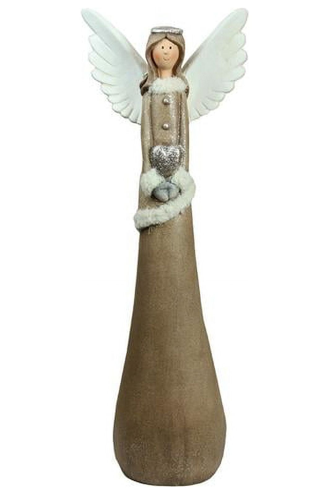 24" Brown and Silver Eco-Friendly Angel with Heart Decorative Christmas ...