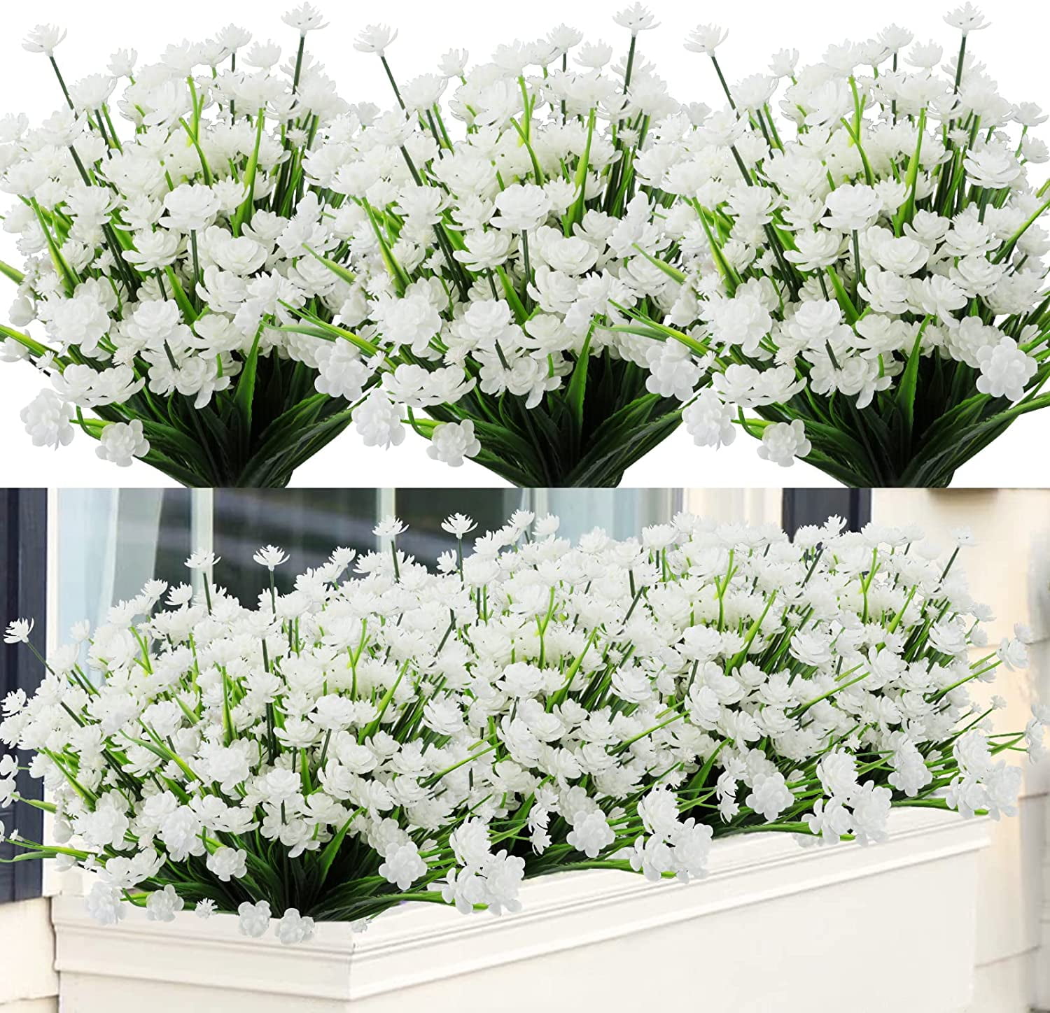 24 Bundles Artificial Flowers Lotus Outdoor Fake Flowers for Decoration ...