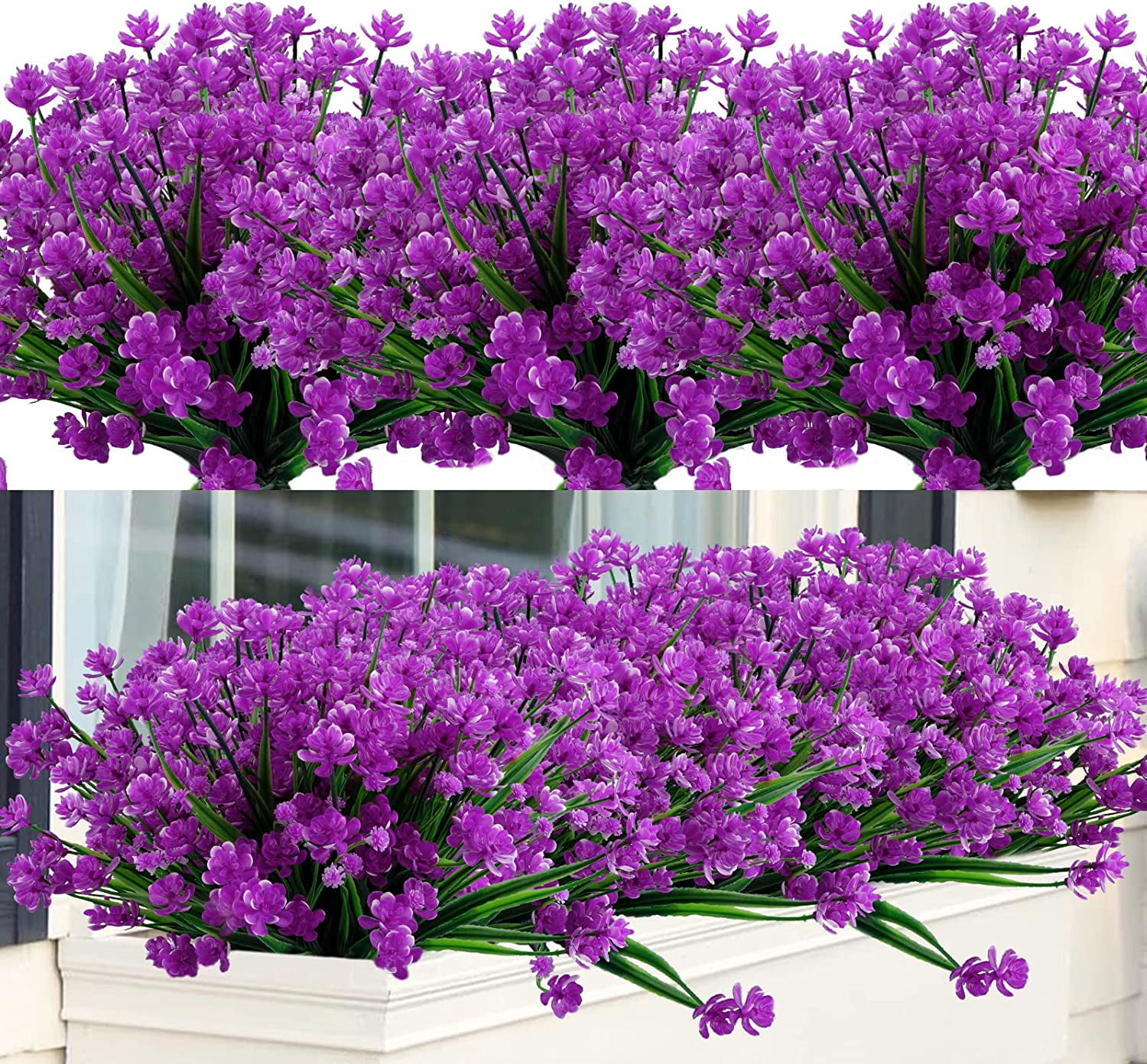 24 Bundles Artificial Flowers Lotus Outdoor Fake Flowers for Decoration ...