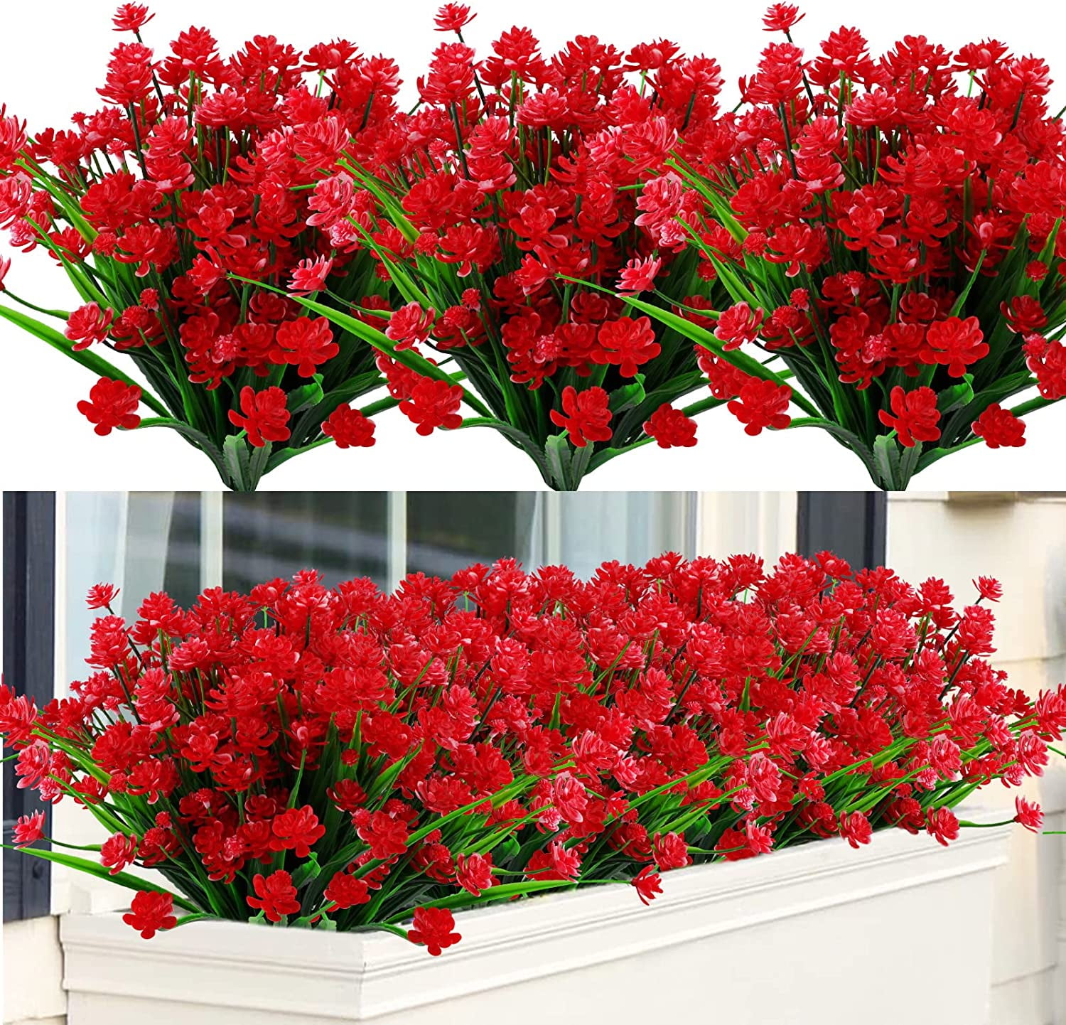 24 Bundles Artificial Flowers Lotus Outdoor Fake Flowers for Decoration ...