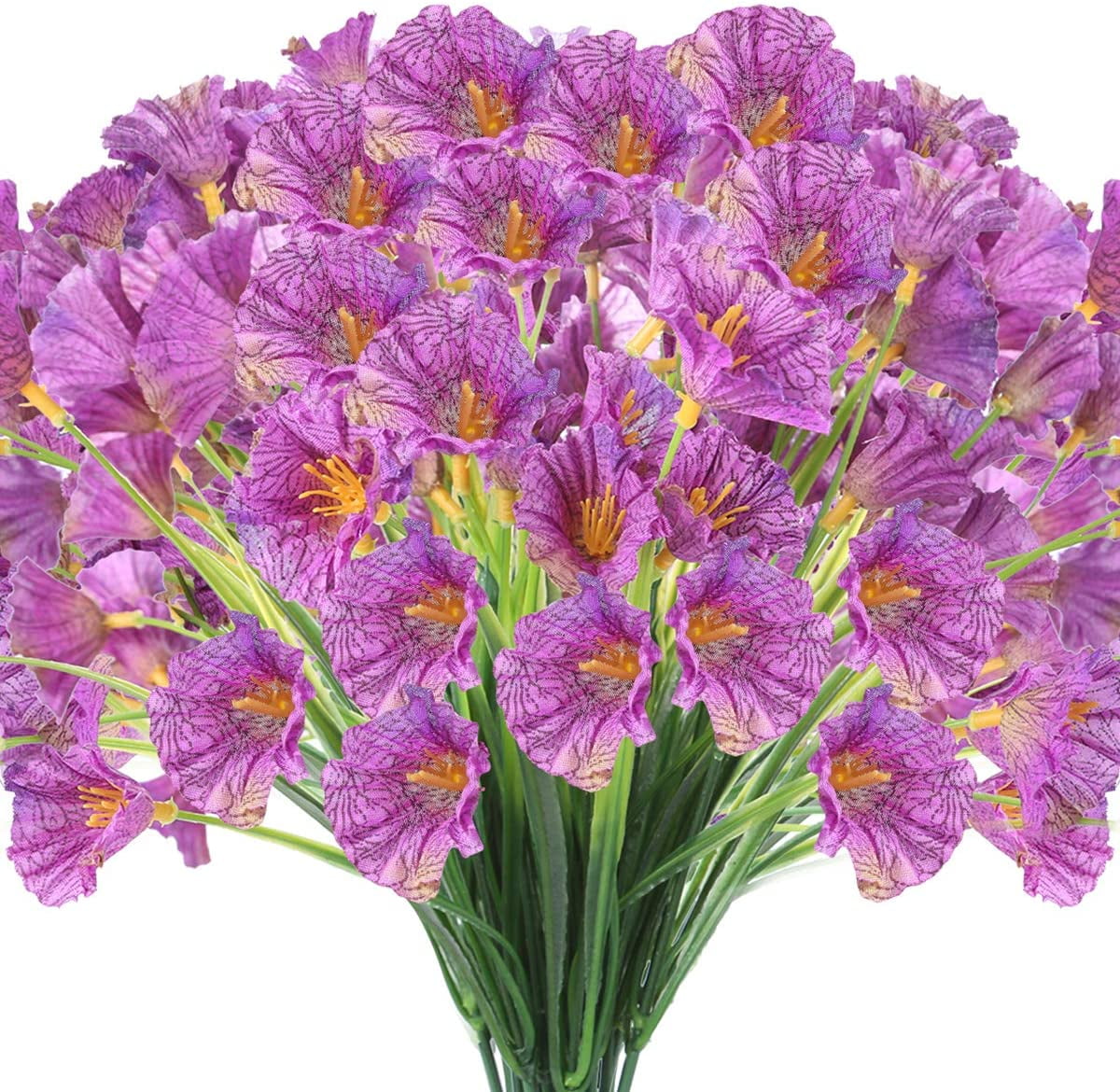 24 Bundles Artificial Flowers Outdoor UV Resistant Fake Flowers No Fade ...