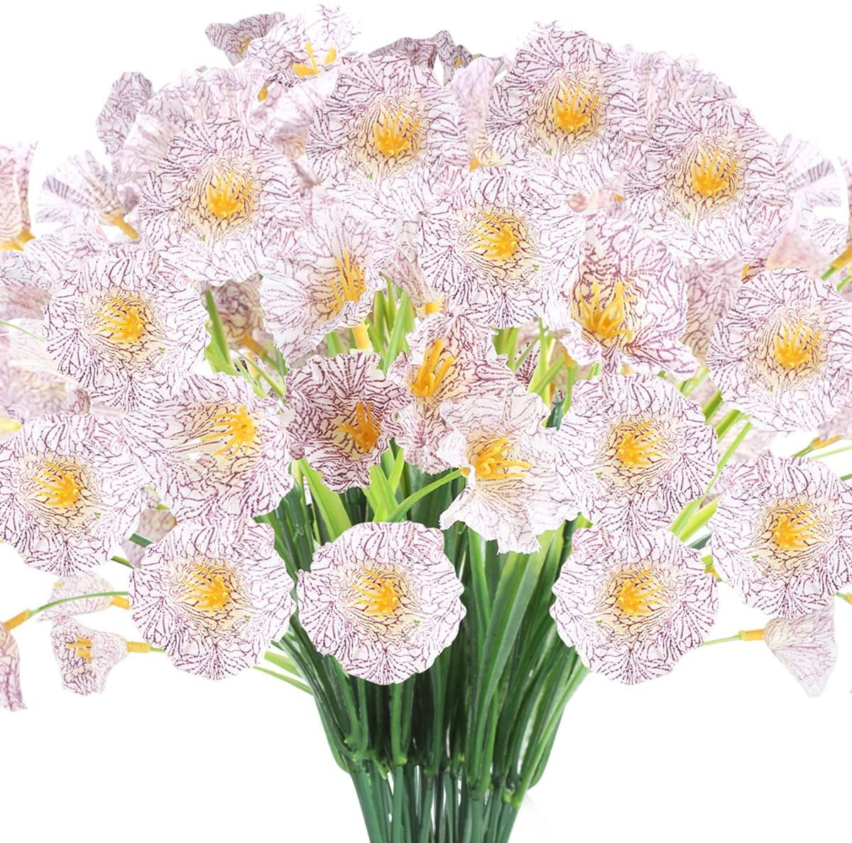 24 Bundles Artificial Flowers Outdoor UV Resistant Fake Flowers No Fade ...