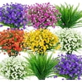 24 Bundles Artificial Flowers for Outdoors UV Resistant Fake Plastic ...
