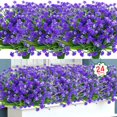 24 Bundles Artificial Flowers for Outdoors UV Resistant Fake Plastic ...