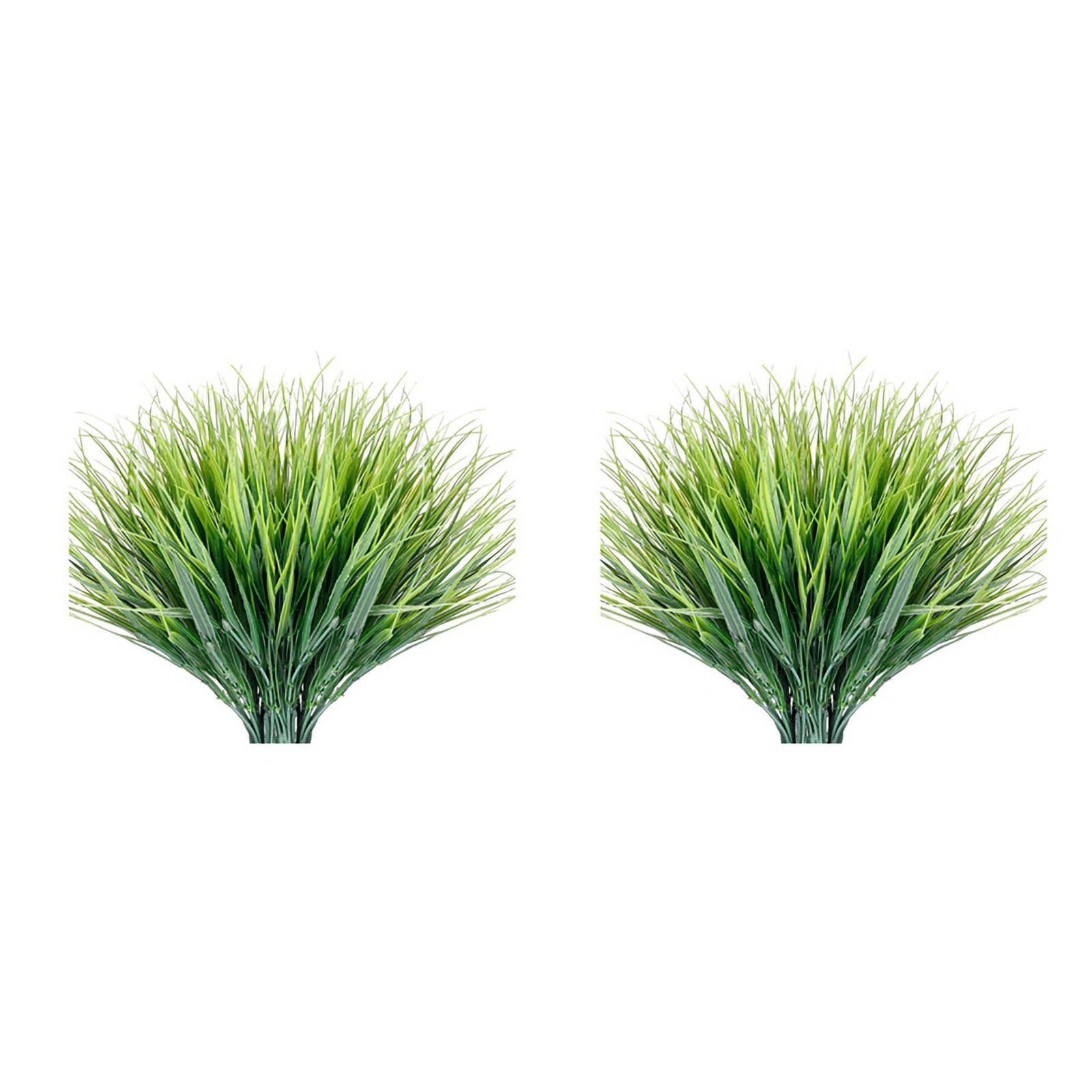24 Bundles Artificial Grasses Outdoor Fake Grass No Fade Faux Plastic ...
