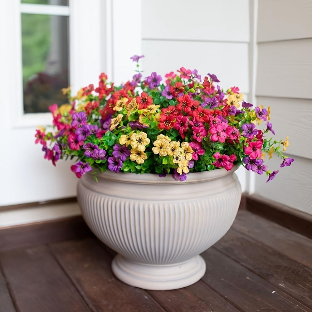 24 Bundles UV Resistant Artificial Mix Daisy Flowers, Realistic Faux ...