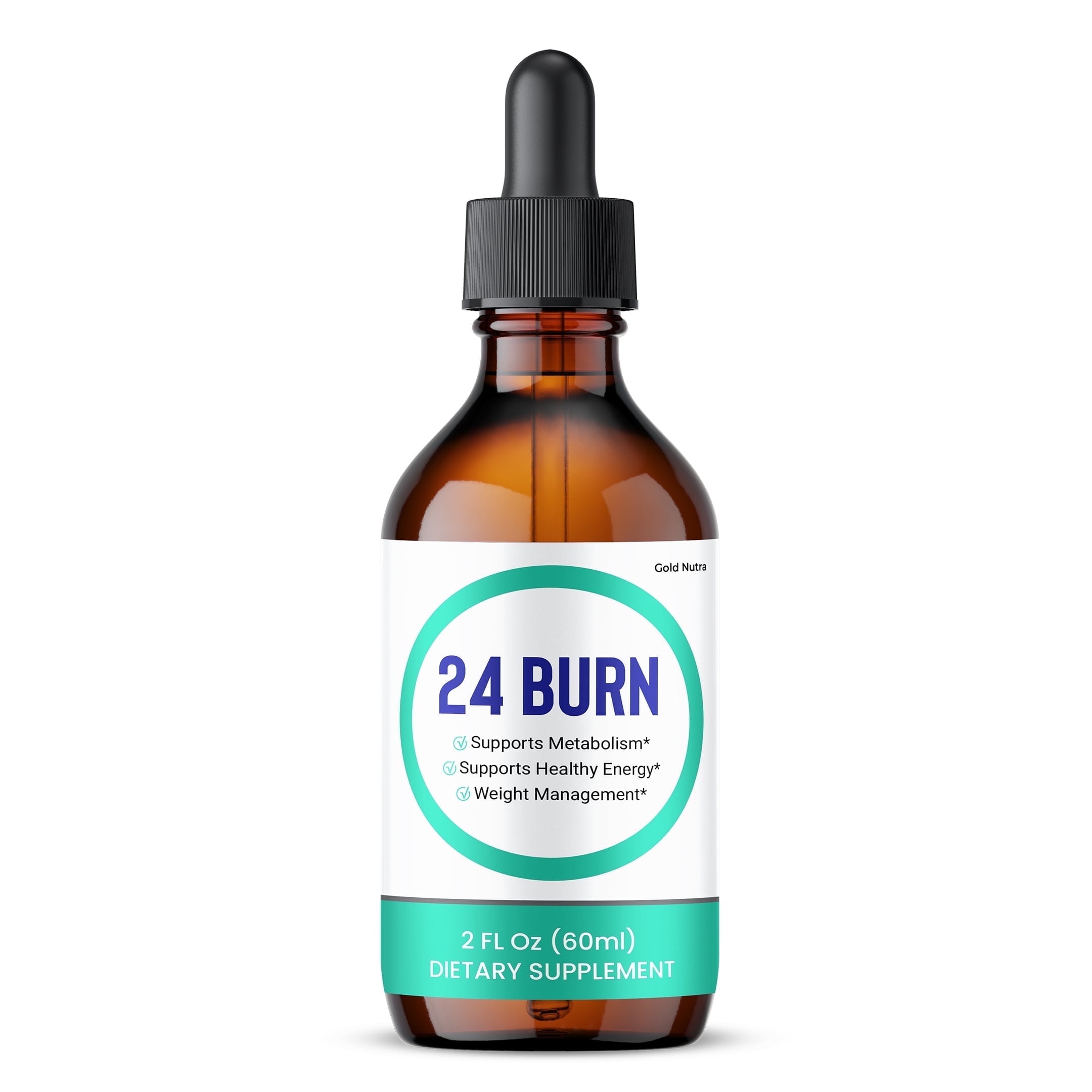 24 Burn Drops, 24 Burn Liquid Supplement, for Men and Women, 1 Month Supply 60 ml per Bottle (1 ...