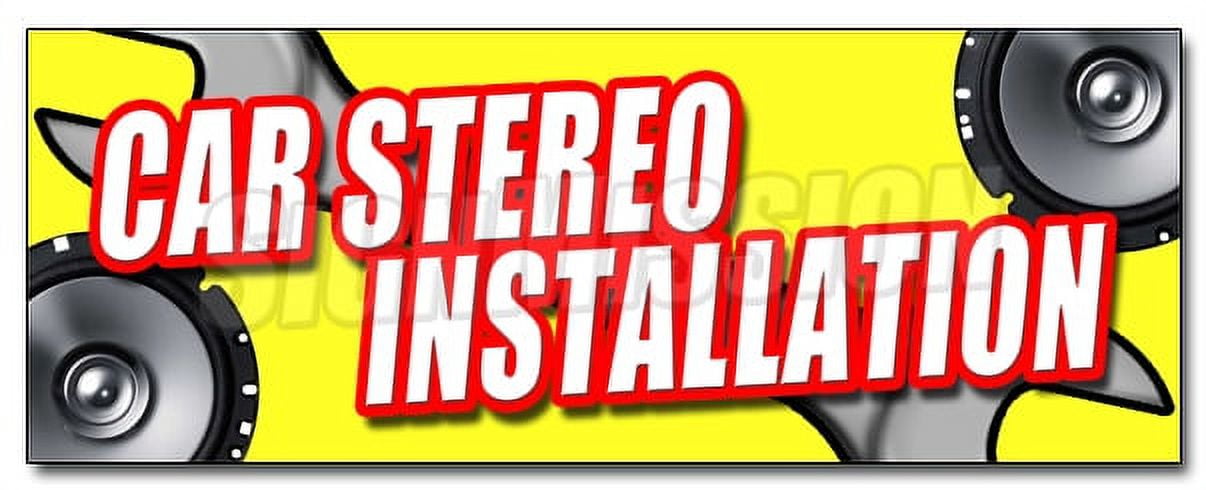 24" CAR STEREO INSTALLATION DECAL sticker sales service mp3 repair amps ...