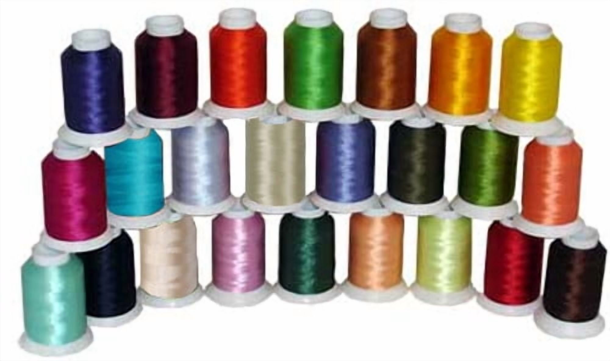 24 CONES POLY MACHINE EMBROIDERY BOBBIN THREAD 60WT THREADELIGHT ...