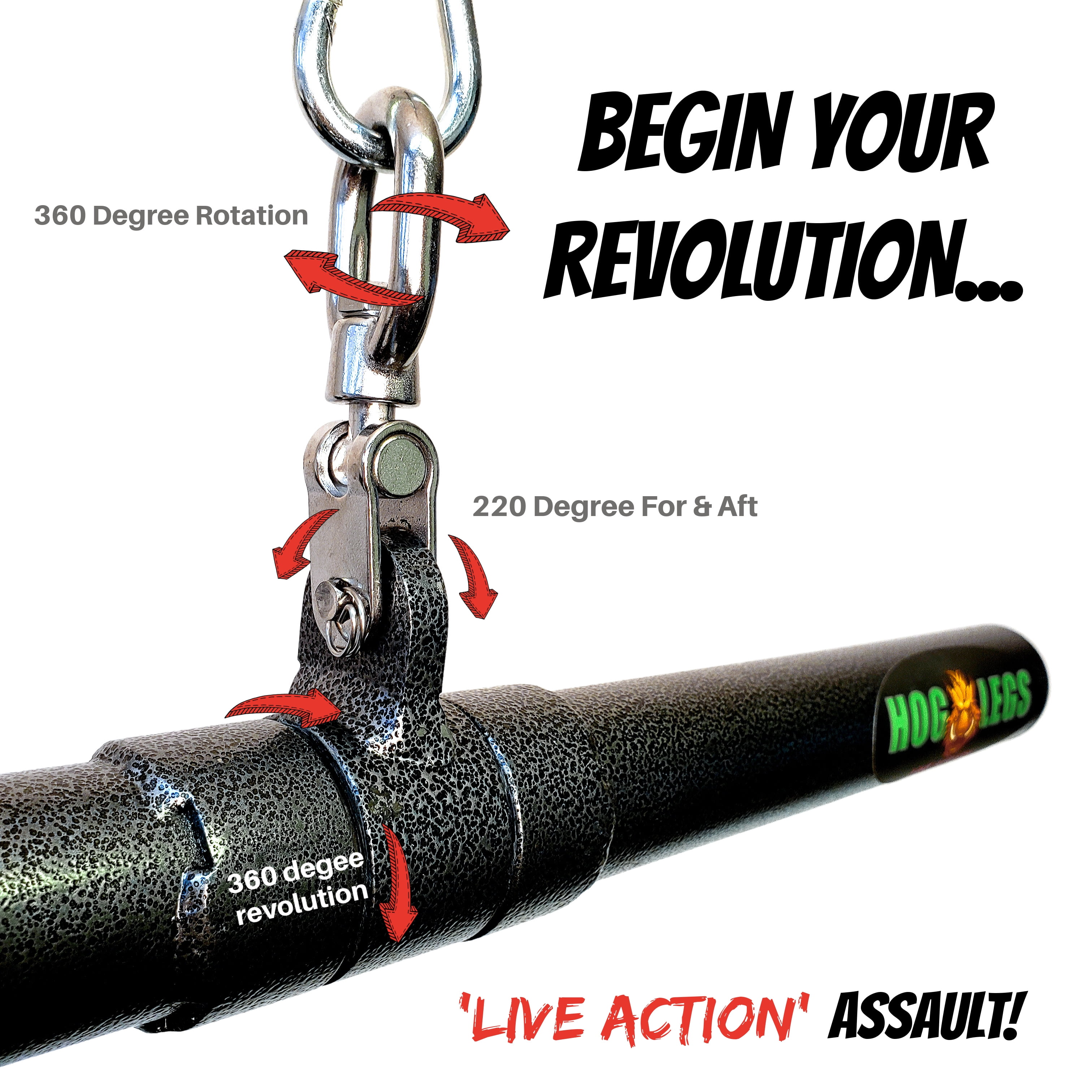 24" Cable Gym Bar with Revolving Center HAM HOCK Revolution - Walmart.com