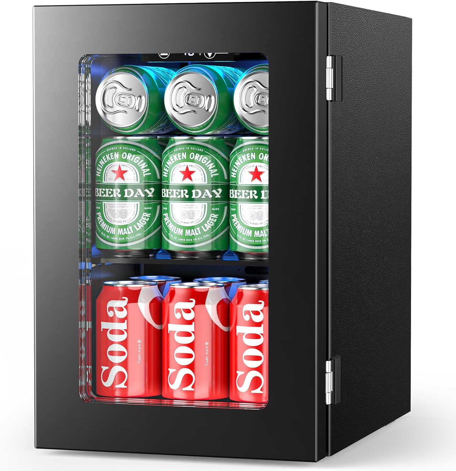 24 Cans Beverage Refrigerator Cooler, Mini Fridge Countertop Drink ...