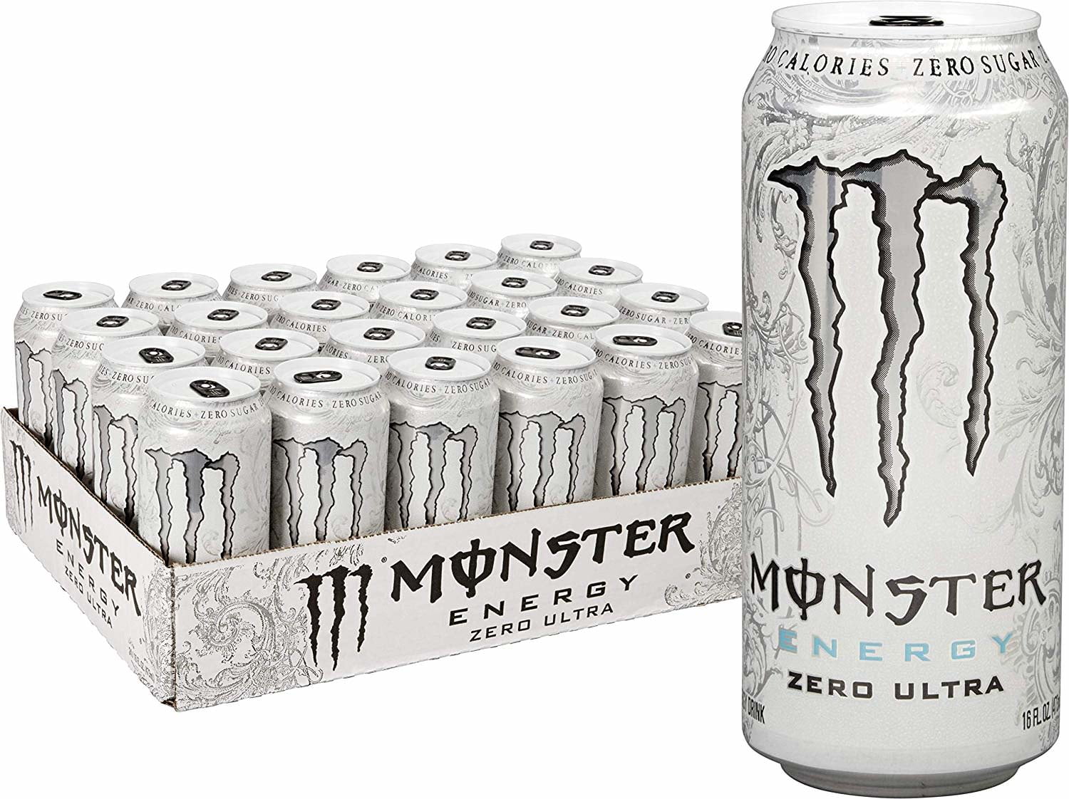 (24 Cans) Monster Zero Ultra, Sugar Free Energy Drink, 16 fl oz ...