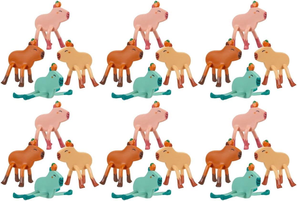 24 Capybara Bendable Fidget Toys - Cute Mini Wire Movable Animal ...